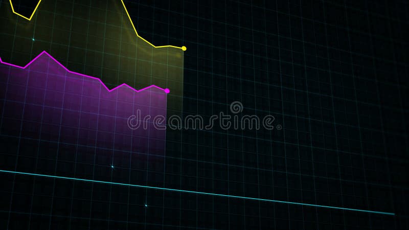 Line Graph of Digital Income Chart Made in Tech Style on High Tech Grid ...