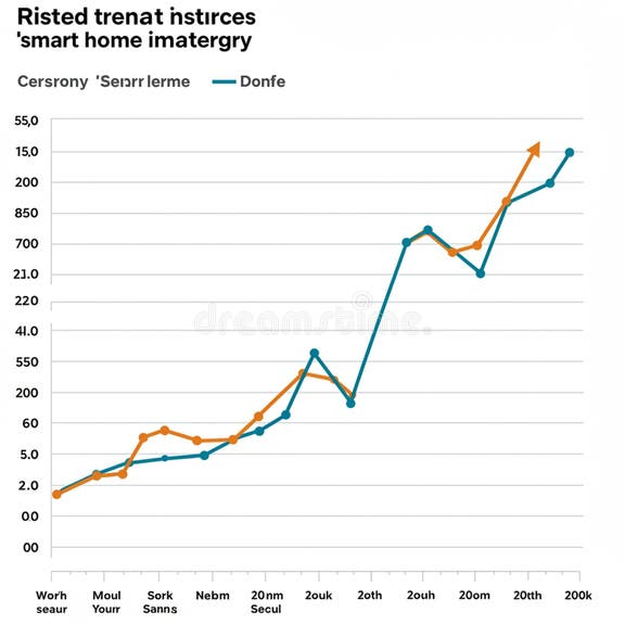Line Graph Displaying Trends Over Time for Two Variables, Represented ...