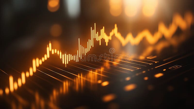 Financial Market Trends Represented by Vibrant Line Graph Showing ...