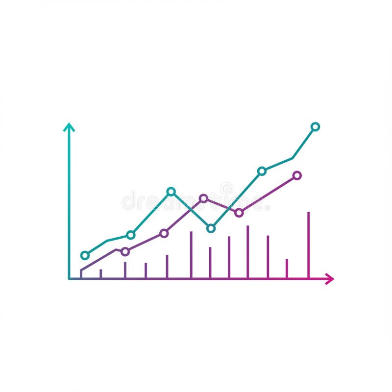Line Graph with Dual-colored Lines and Circles Indicating Data Points ...