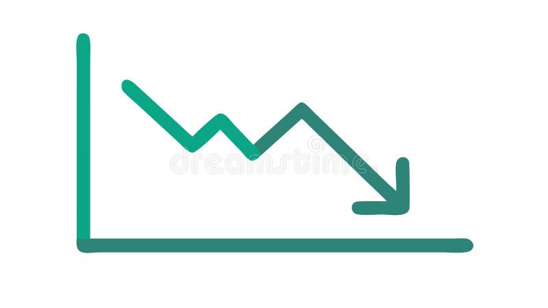 Line Graph Falling Trend Chart Icon , Vector Design Generative AI Stock ...