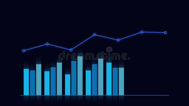 Bar Graph and Line Graph Repeating Rise and Fall. Stock Footage - Video ...