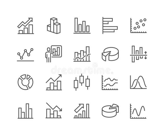 Line Graph Icons stock vector. Illustration of infographic - 74869783