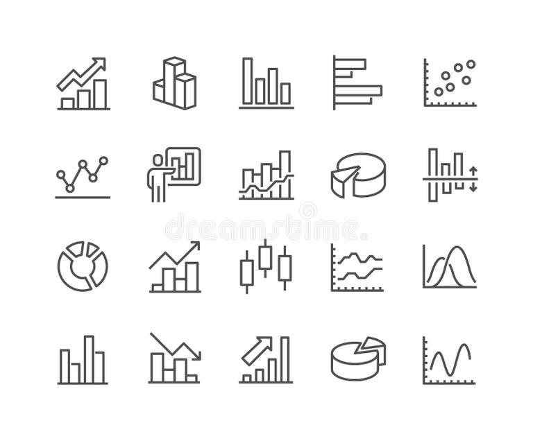 Line Graph Icons stock vector. Illustration of infographic - 74869783