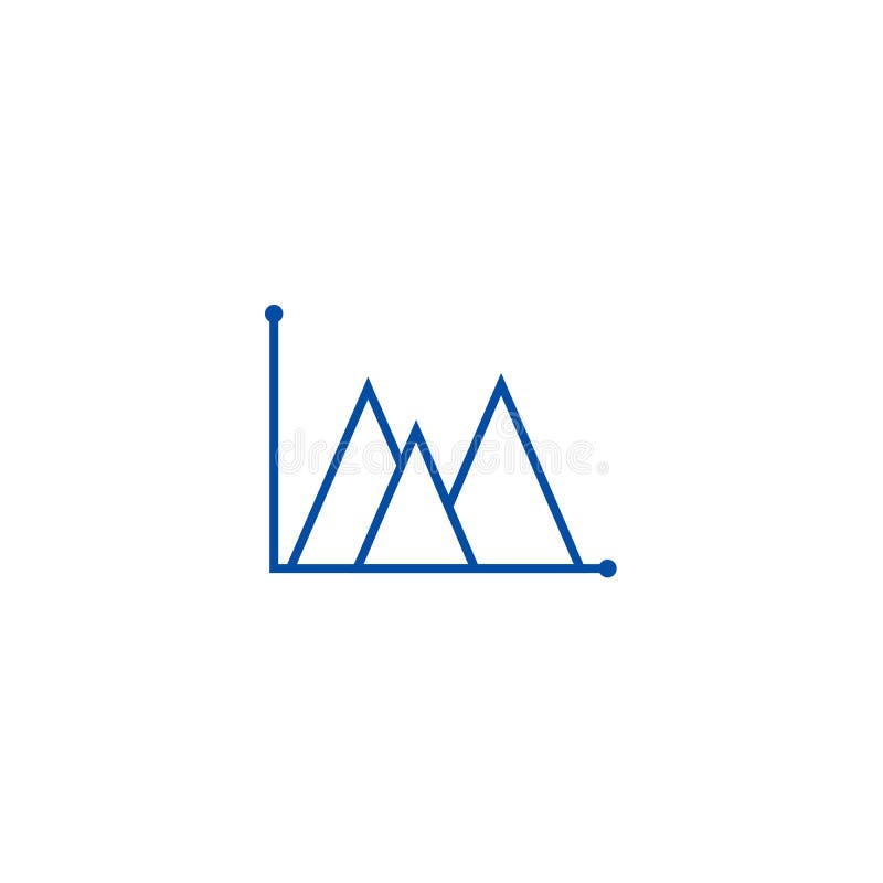 Line Graph Mountain Type Line Icon Concept. Line Graph Mountain Type ...