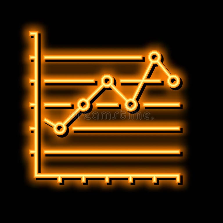 Line Graph Neon Glow Icon Illustration Stock Vector - Illustration of ...