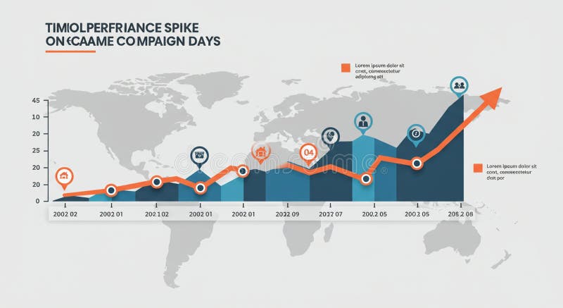 Line Graph Overlaying a World Map Tracks Performance Data from 2002 To ...