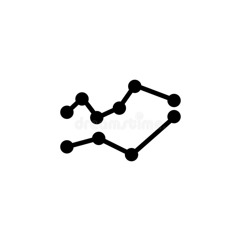 Line Graph with Points Flat Vector Icon Stock Vector - Illustration of ...