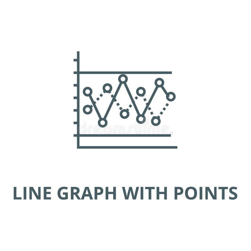 Line Graph with Points Vector Line Icon, Linear Concept, Outline Sign ...