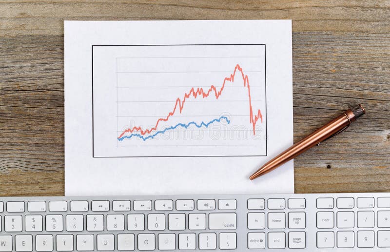 Line Graph Reflecting Wild Market Conditions on Desktop Stock Photo ...