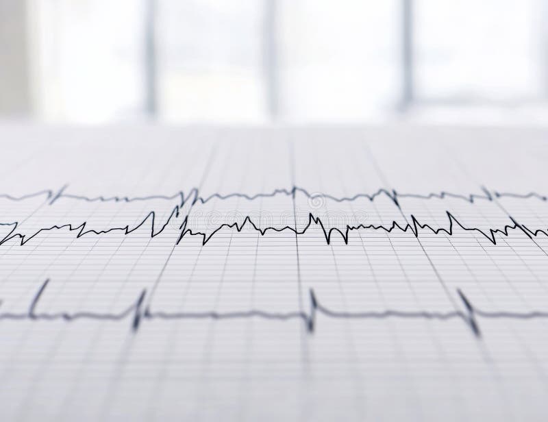 Line Graph Showing Heartbeat Rhythms in an Electrocardiogram Stock ...
