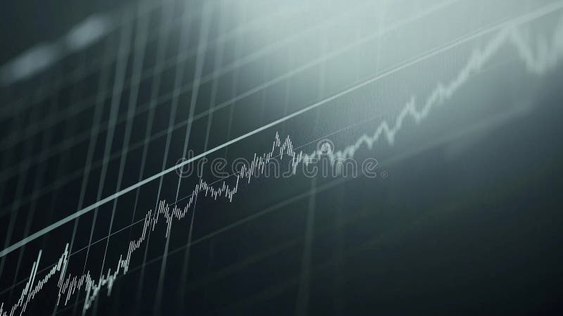 A Line Graph Showing an Upward Trend, Depicted on a Grid Stock ...