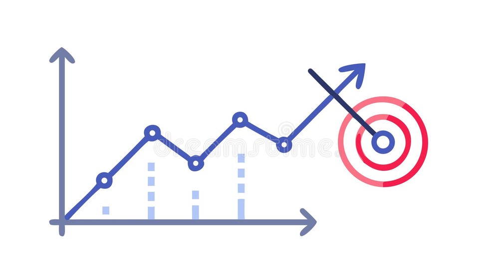 Line Graph with Target X, Goal Analysis, Vector Design Generative AI ...