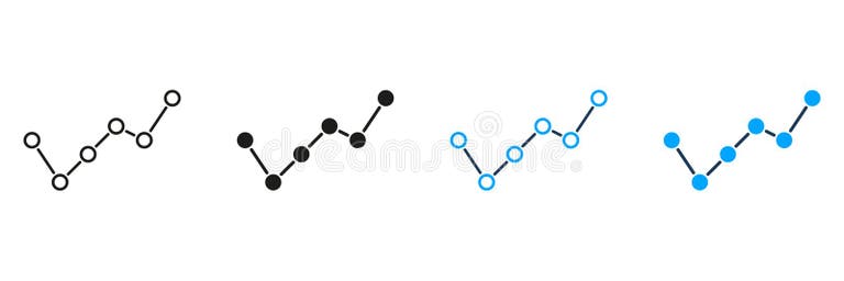 Line Graph Trend Analysis Line and Solid Icon Set. Data Visualization ...