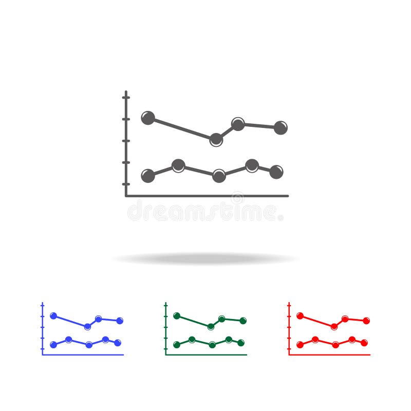 Line Graph Type Chart Icon. Detailed Set of Trend Diagram and Chart ...