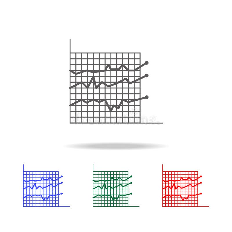 Line Graph Type Chart Icon. Detailed Set of Trend Diagram and Chart ...