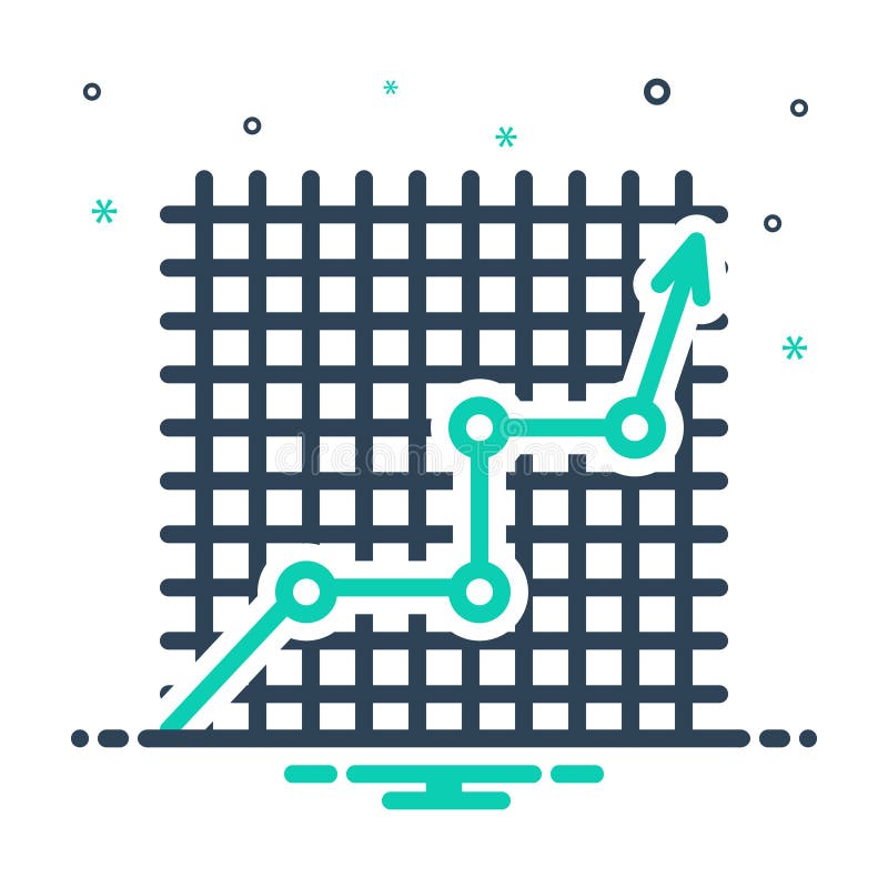 Mix Icon for Line Graphic on Checkered, Data and Increasing Stock ...