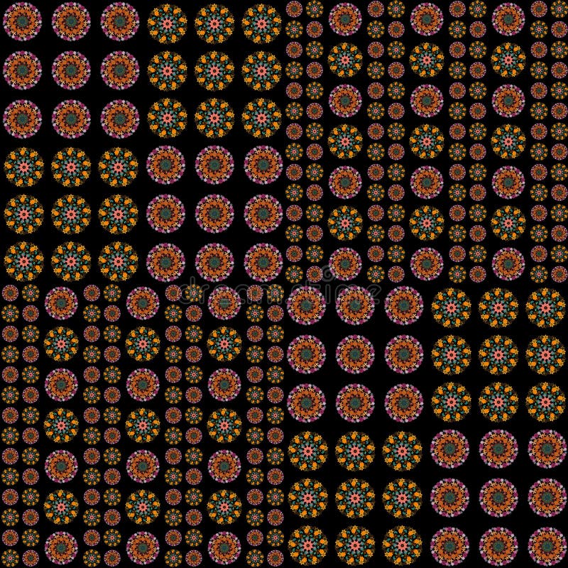 Flower Graphics on a Black Background Stock Illustration - Illustration ...