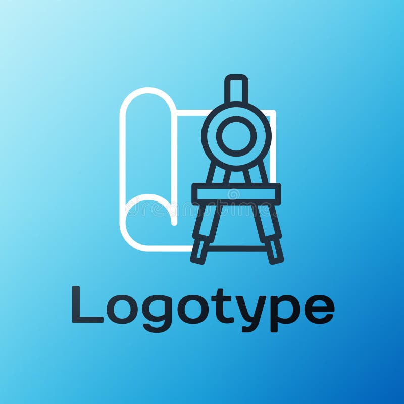 Line Graphing Paper for Engineering and Drawing Compass Icon Isolated ...