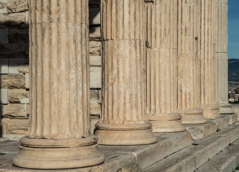 Line of Greek columns stock image. Image of doric, europe - 96336505