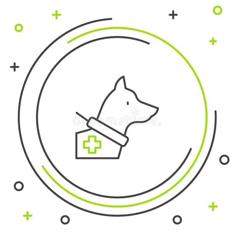 Line Guide Dog Icon Isolated on White Background. Colorful Outline ...