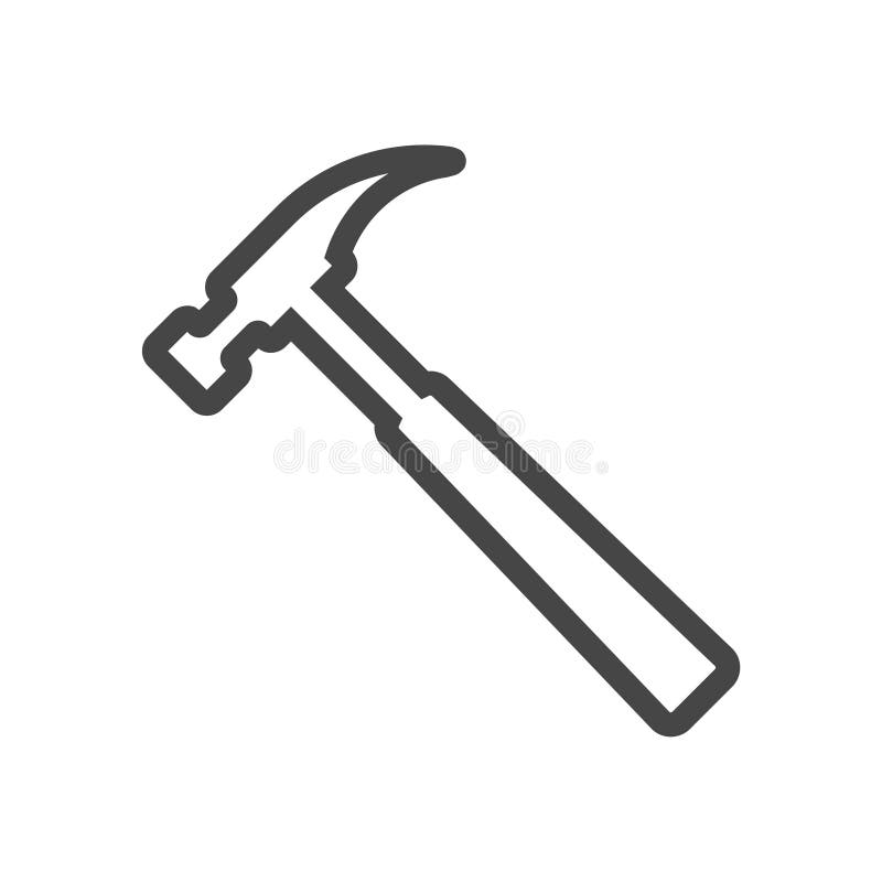 Line Hammer Icon stock vector. Illustration of construct - 169569620
