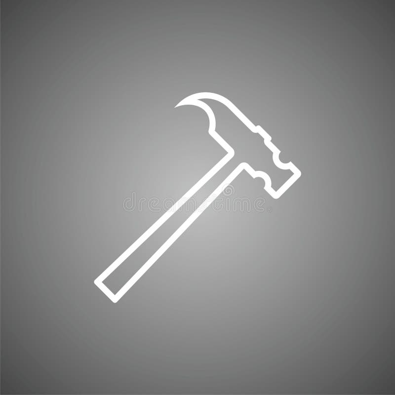 Line Hammer Icon stock vector. Illustration of renovation - 103802005