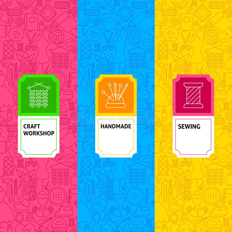 Line Handmade Package Labels Stock Vector - Illustration of bakery ...