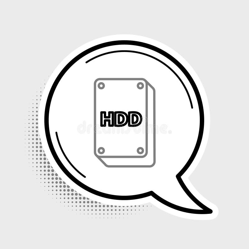 Line Hard Disk Drive HDD Icon Isolated on Grey Background. Colorful ...
