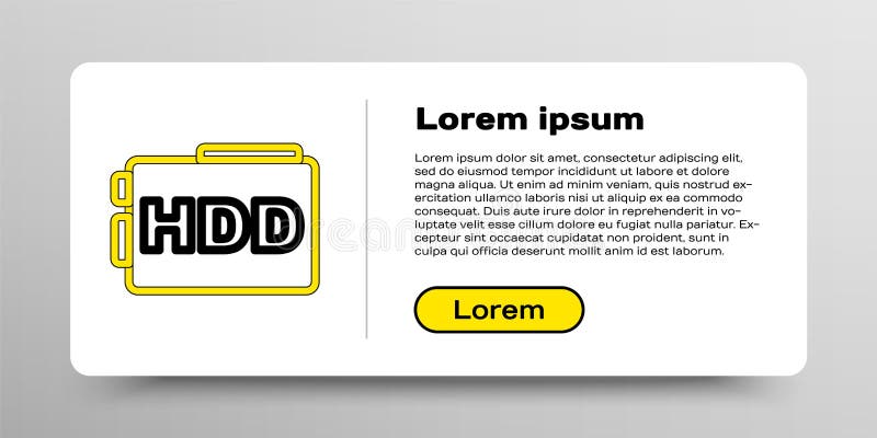 Line Hard Disk Drive HDD Icon Isolated on White Background. Colorful ...