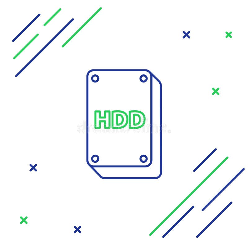 Line Hard Disk Drive HDD Icon Isolated on White Background. Colorful ... Line Hard Disk Drive HDD Icon Isolated on White Background. Colorful ...