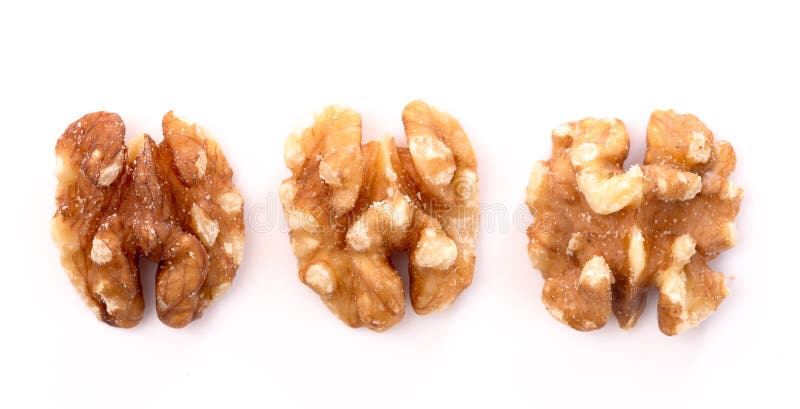 Line of Healthy Walnuts on a White Background Stock Image - Image of ...