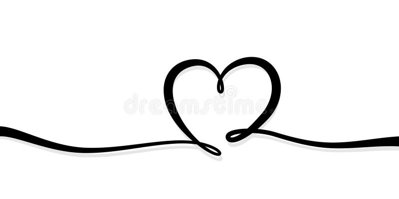 Line Heart Shape on White Illustration Stock Vector - Illustration of ...