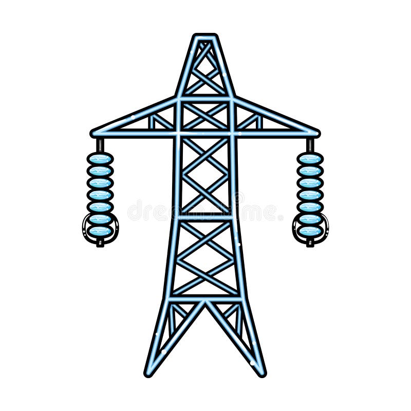 Line of High Voltage Vector Icon.Cartoon Vector Icon Isolated on White ...