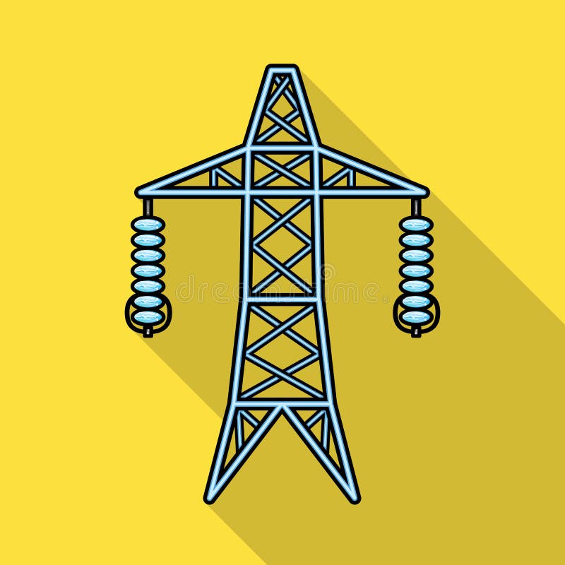 Line of High Voltage Vector Icon.Flat Vector Icon Isolated on White ...