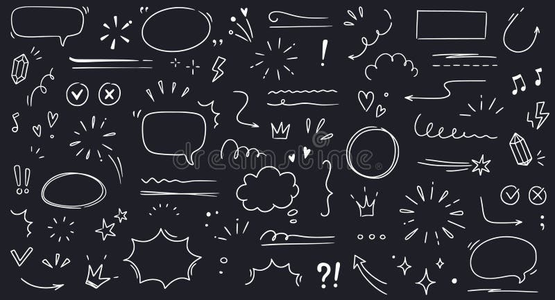 Line Highlight Brush, Text Emphasis, Underline Brush on Chalkboard ...