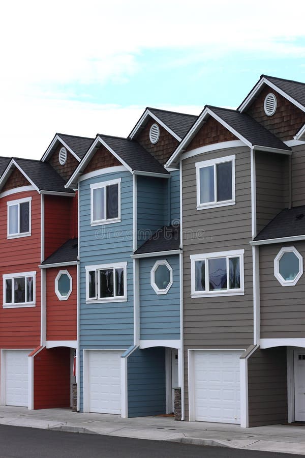 Line of Homes stock photo. Image of garage, color, home - 33033726