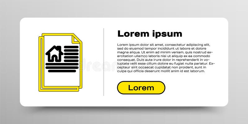 Line House Contract Icon Isolated on White Background. Contract ...