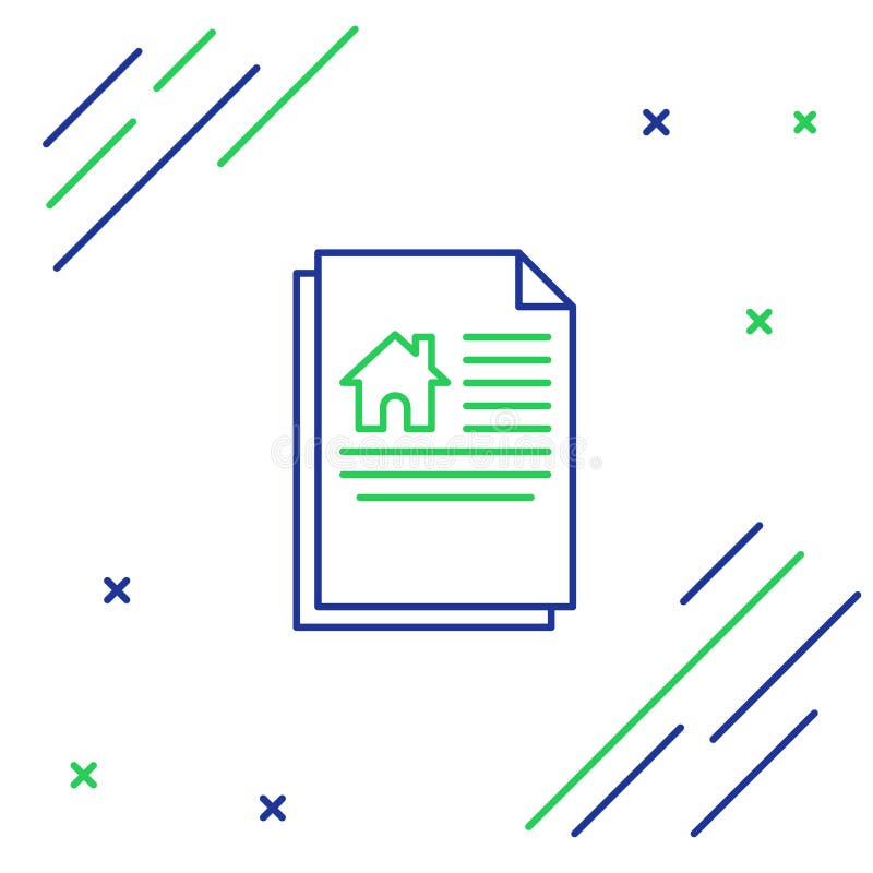 Line House Contract Icon Isolated on White Background. Contract ...