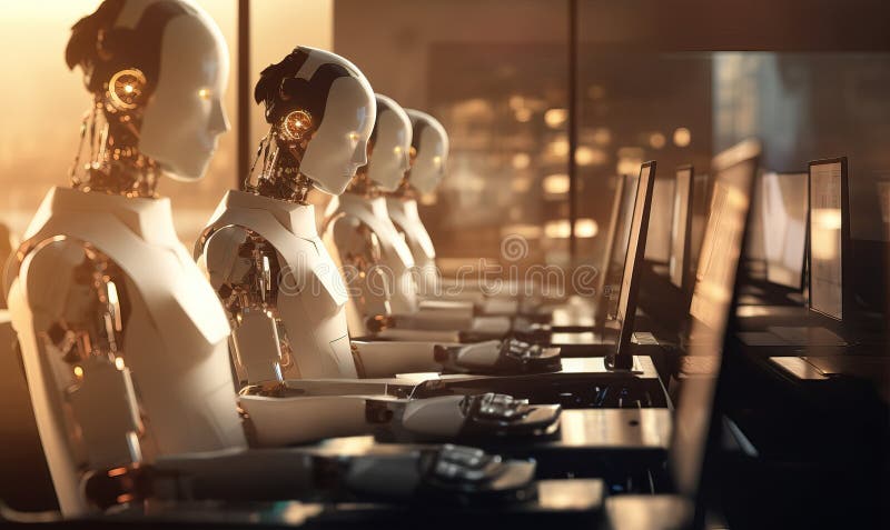 Line of Human-like Robots with Artificial Intelligence Technology ...