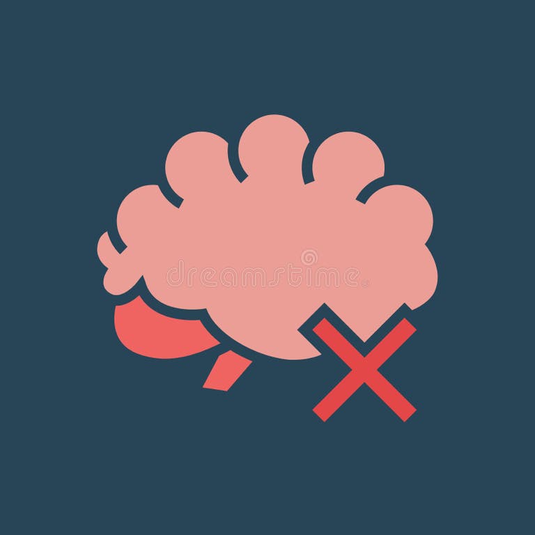 Line icon absence of brain stock vector. Illustration of idea - 212498041