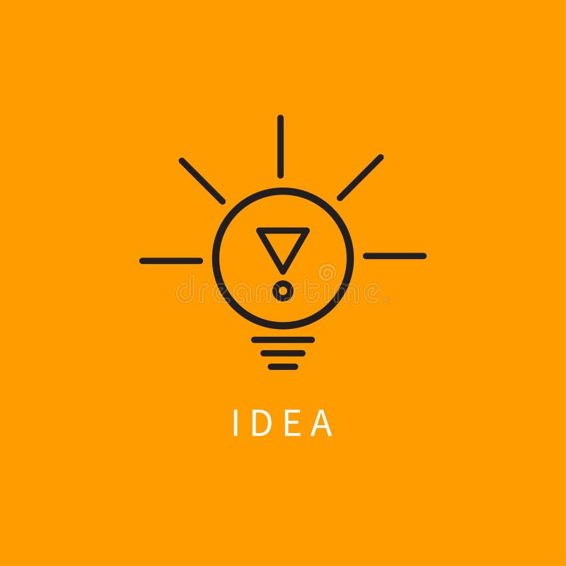 Line icon abstract lamp stock vector. Illustration of imagination ...