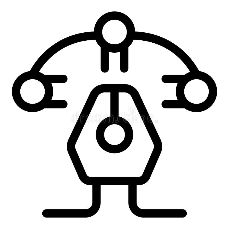 Algorithm Managing Three Nodes Connecting With Lines Icon Outline Stock