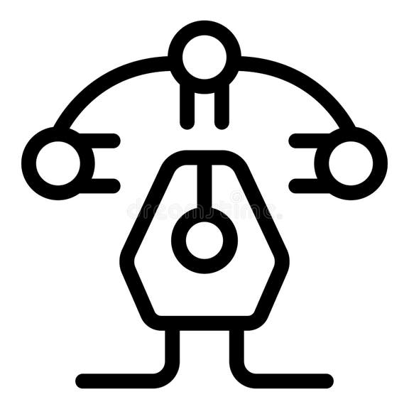 Algorithm Managing Three Nodes Connecting With Lines Icon Outline Stock