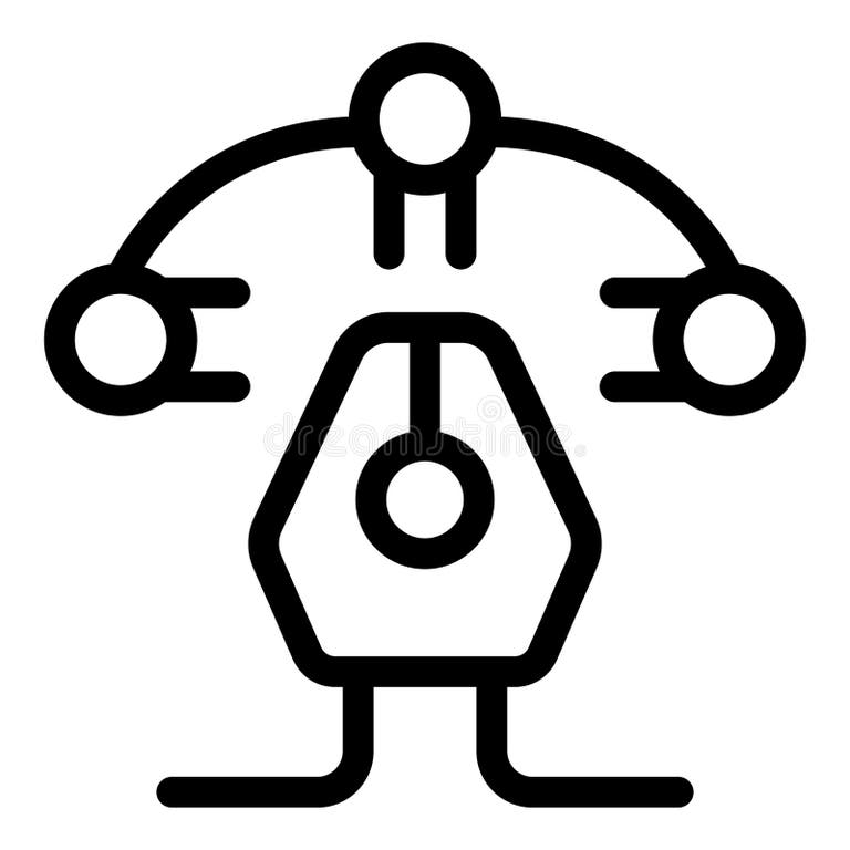 Algorithm Managing Three Nodes Connecting with Lines Icon Outline Stock ...