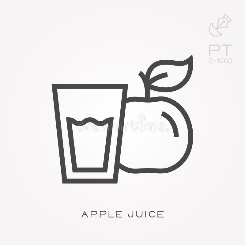 Simple Vector Illustration with Ability To Change. Line Icon Apple ... Simple Vector Illustration with Ability To Change. Line Icon Apple ...