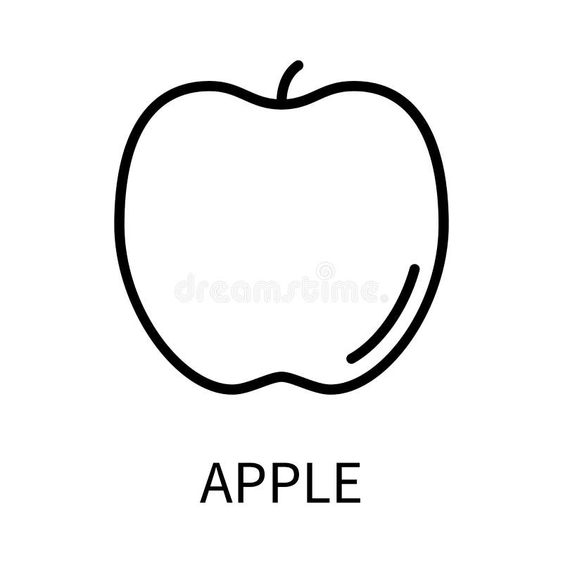 Line Icon Apple in Simple Style. Vector Sign in a Simple Style Isolated ...