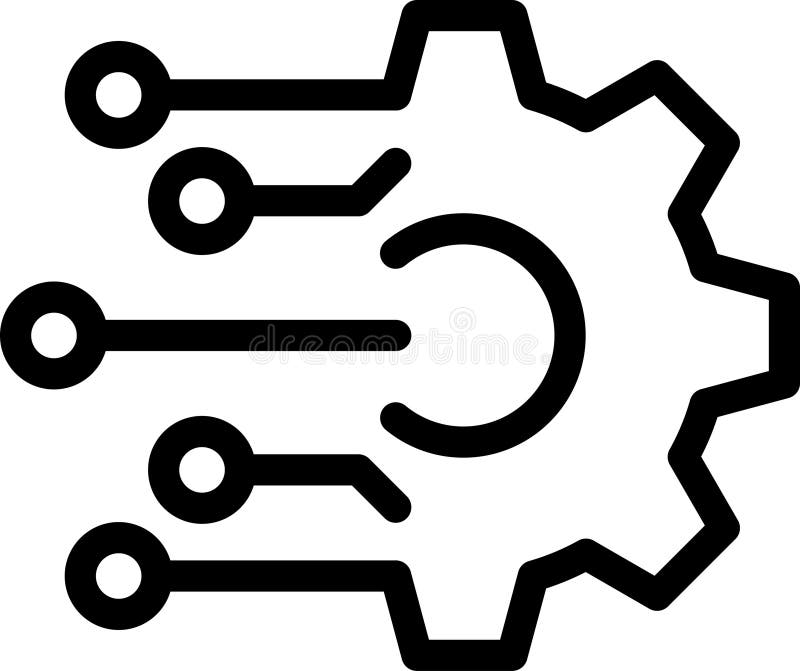Line Icon As Concept of Digital Tech Process Stock Vector ...