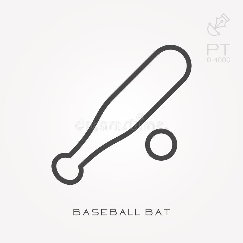 Simple Vector Illustration with Ability To Change. Line Icon Baseball ...