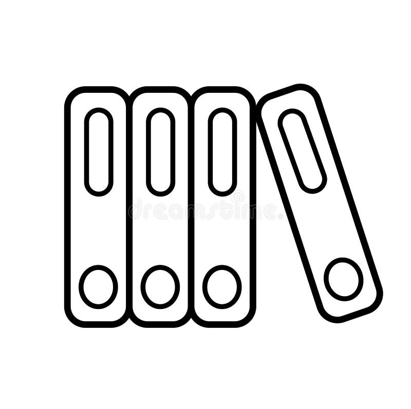 Line Icon Books in Row Files Icon. Stock Vector - Illustration of ...
